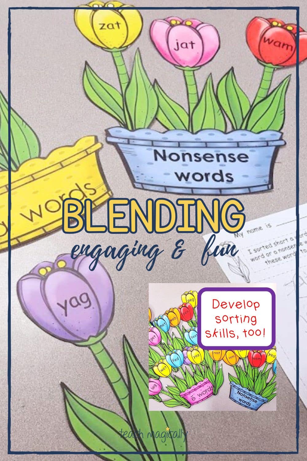 How to Develop Blending by Reading Spring Flowers - Teach Magically